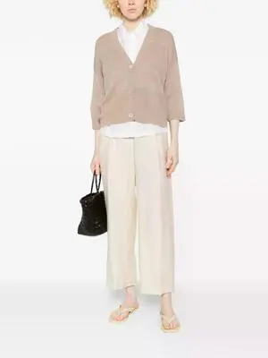 Peserico V-neck Ribbed Cardigan
