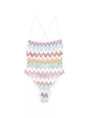 Missoni Chevron-pattern Swimsuit - White