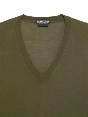 TOM FORD V-neck Cashmere Sweater - Green