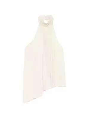 Patrizia Pepe Halterneck Sleeveless Top With Draped Panel