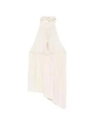 Patrizia Pepe Halterneck Sleeveless Top With Draped Panel