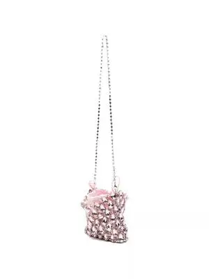 SELF-PORTRAIT Mini Crystal-embellished Shoulder Bag - Pink