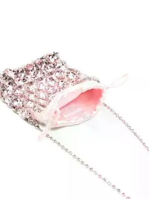 SELF-PORTRAIT Mini Crystal-embellished Shoulder Bag - Pink