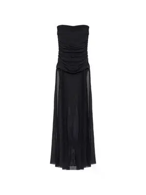 Bond Eye Ruched Bare Maxi Dress - Black