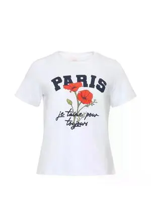 Cinq À Sept Paris Poppies Shrunken T-shirt