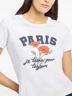 Cinq À Sept Paris Poppies Shrunken T-shirt