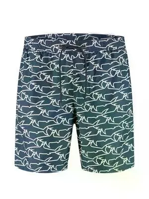 Paul & Shark Shark-print Swim Shorts - Blue