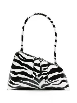 Attico Sunrise Zebra-print Shoulder Bag - Black