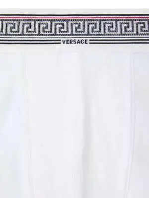 Versace Ribbed Cotton-jersey Trunks - White