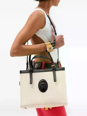 Versace Rivière Canvas Tote Bag With Medusa Cameo