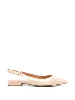 JULIE DEE Pointed Slingback Flat Pumps - Neutrals