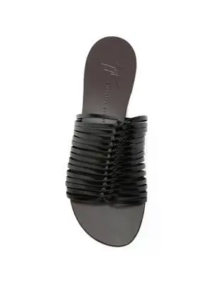 GIUSEPPE ZANOTTI Jane Flat Sandals - Black