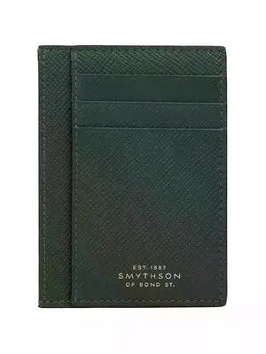 Smythson Large Panama Flat Cardholder - Green