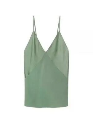 FORTE_FORTE Satin V-neck Slip Top
