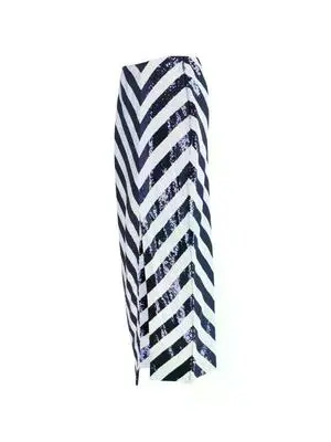 Ralph Lauren Striped Sequinned Midi Skirt