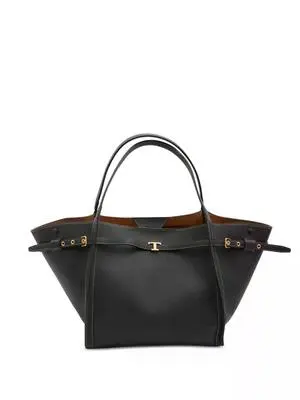 TOD'S Hammered Leather Tote Bag - Black