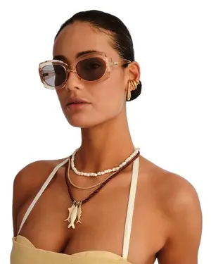 Le Specs Loveliness 58mm Square Sunglasses - Nude