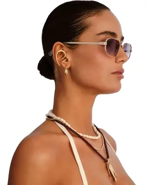 Le Specs Mythic Square Sunglasses - Gold/blue