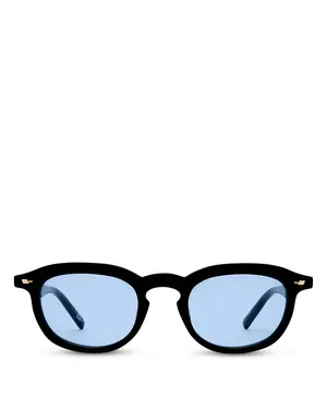 Le Specs Heart Throb Round Sunglasses - Black/blue