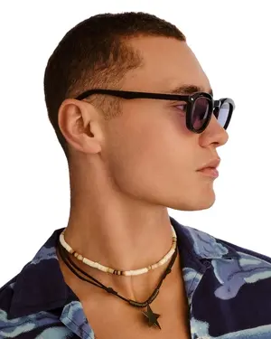 Le Specs Heart Throb Round Sunglasses - Black/blue