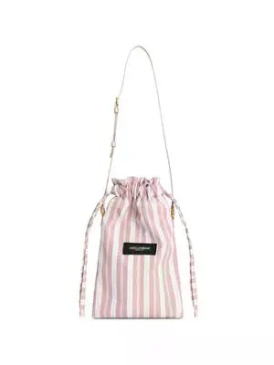 Dolce & Gabbana Essenza Striped Poplin Shoulder Bag - Pink