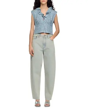 Sandro Iseo Sequin Crop Top