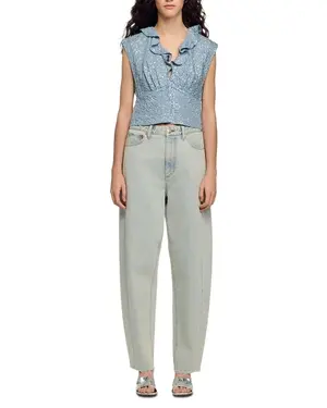 Sandro Iseo Sequin Crop Top