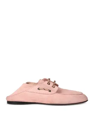 Sandro Suede Boat Shoe Loafers - Pink