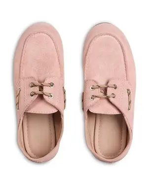 Sandro Suede Boat Shoe Loafers - Pink