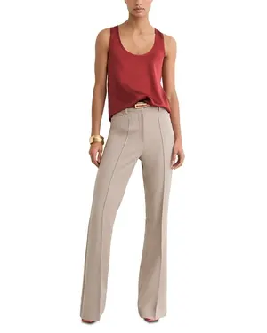 REISS Ruby Mixed Media Cami Top - Rose Red