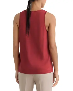 REISS Ruby Mixed Media Cami Top - Rose Red