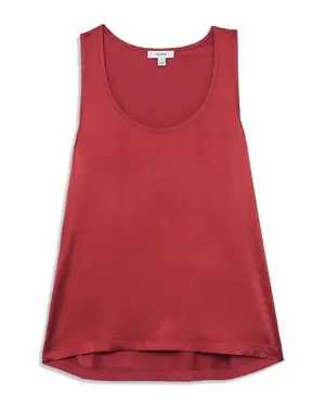 REISS Ruby Mixed Media Cami Top - Rose Red