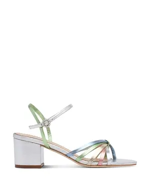 Cinq À Sept Nicole Strappy Metallic Block Heel Sandals