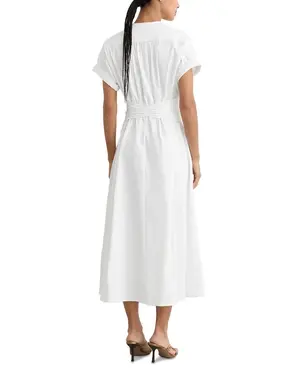 REISS Petite Cotton Belted Dress