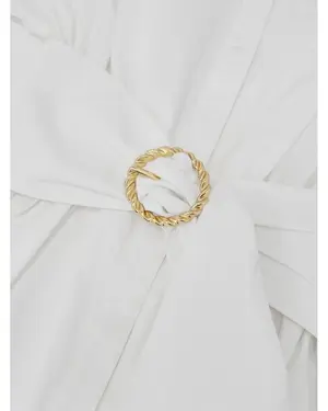 REISS Petite Cotton Belted Dress