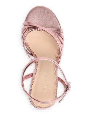 Cinq À Sept Logan Metallic Heeled Sandals - Soft Pink