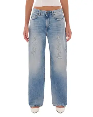HAIKURE Winny Broken Mid-rise Loose Jeans - Celestial