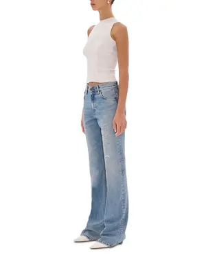 HAIKURE Flora Broken Flare Leg Jeans - Celestial