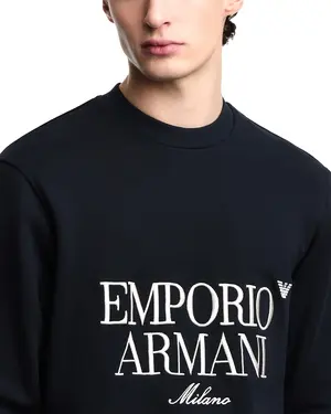 Emporio Armani French Terry Embroidered Logo Sweatshirt
