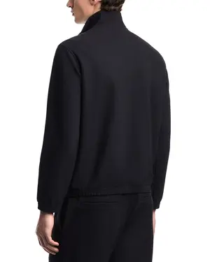 Emporio Armani Chevron Motif Interlock Zip-up Sweatshirt
