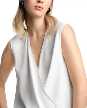 Emporio Armani Faux Wrap Sleeveless Top