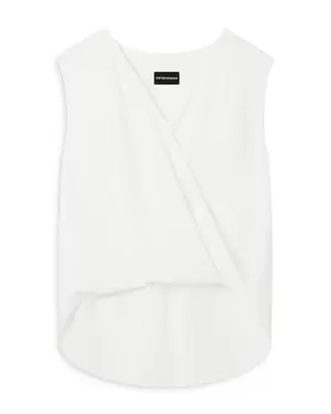 Emporio Armani Faux Wrap Sleeveless Top