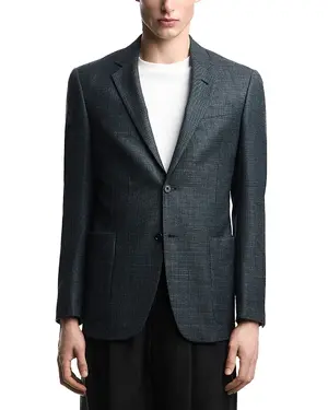Emporio Armani Regular Fit Jacket In Wool & Silk Blend