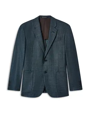 Emporio Armani Regular Fit Jacket In Wool & Silk Blend