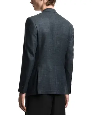 Emporio Armani Regular Fit Jacket In Wool & Silk Blend