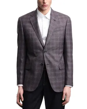 Emporio Armani G Line Regular Fit Jacket In Super 130s Wool - Violet