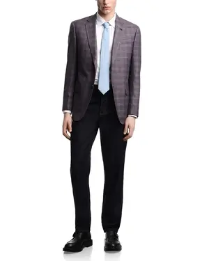 Emporio Armani G Line Regular Fit Jacket In Super 130s Wool - Violet