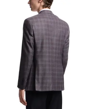 Emporio Armani G Line Regular Fit Jacket In Super 130s Wool - Violet