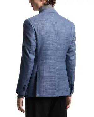 Emporio Armani G Line Regular Fit Single Breasted Notch Lapel Jacket In Super 130s Wool - Blue