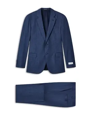 Emporio Armani G Line Regular Fit Wool Wool Silk Suit - Navy Blue